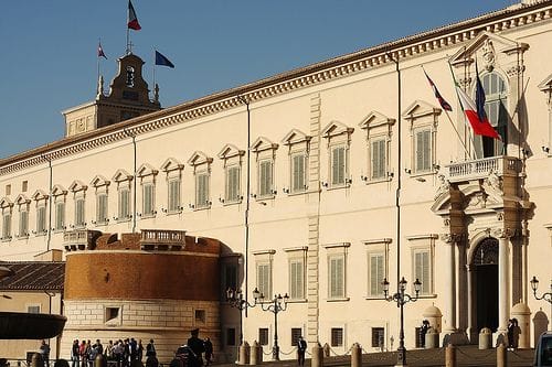 El Palacio del Quirinal, historia de Roma : Sobre Italia
